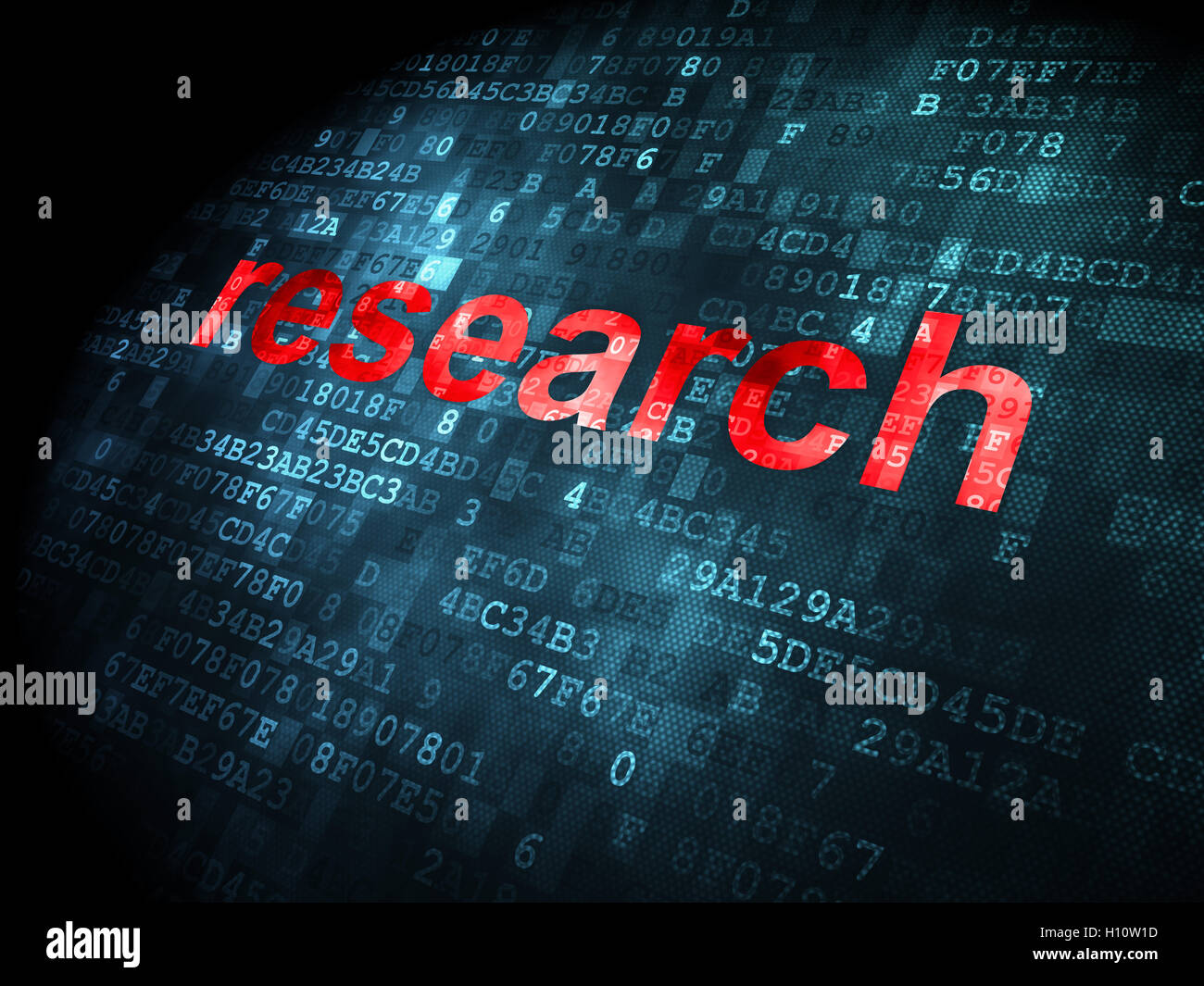 Marketing concept: Research on digital background Stock Photo - Alamy