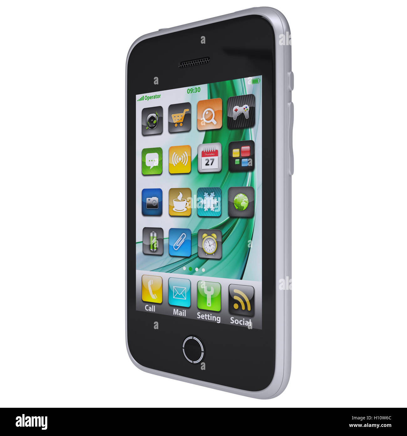 Metal smartphone. The phone screen desktop image Stock Photo - Alamy