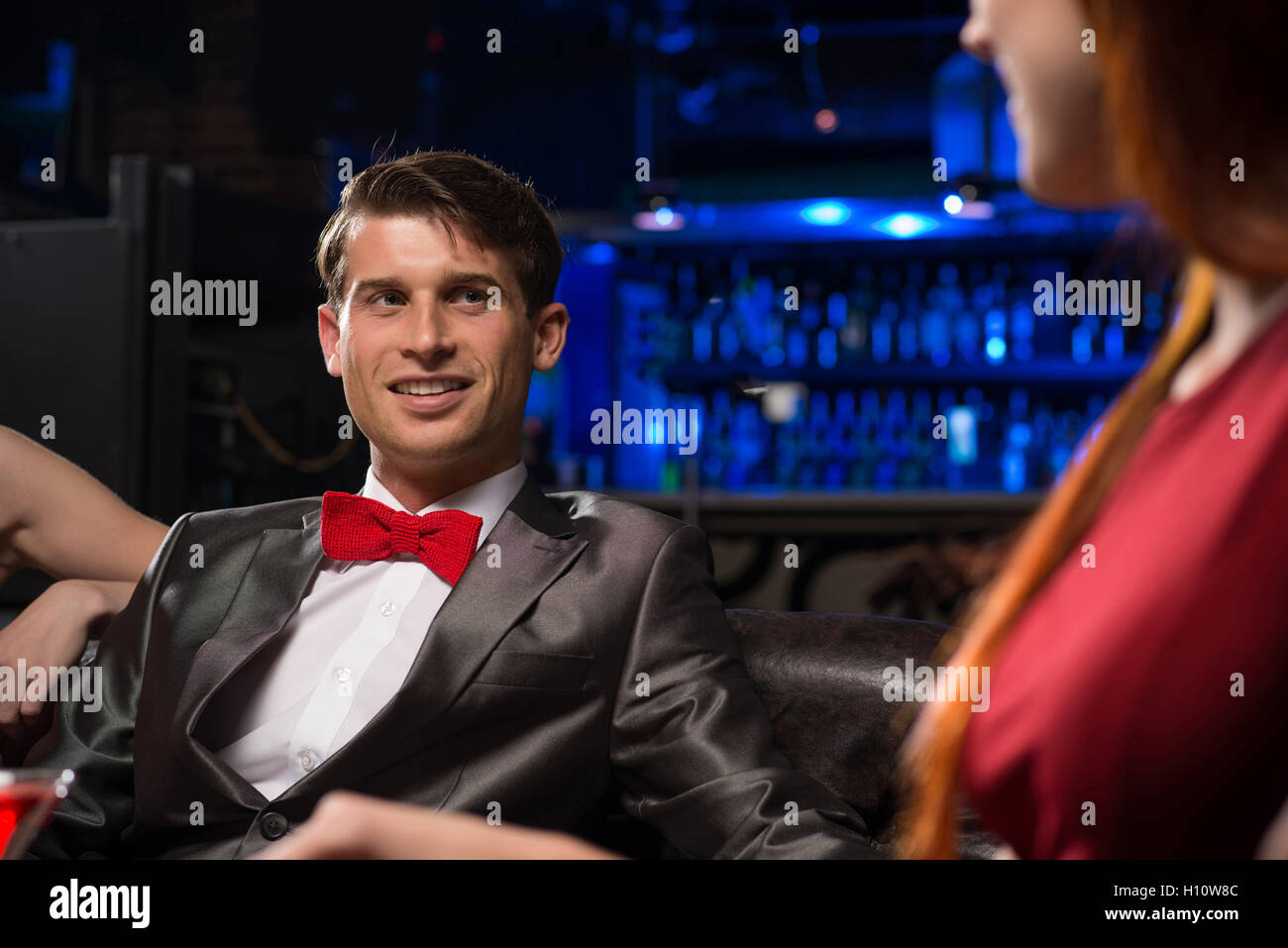 portrait of a man in a nightclub Stock Photo - Alamy