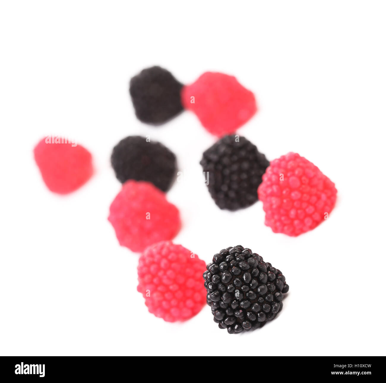 Blackberries and redberry candy Stock Photo - Alamy