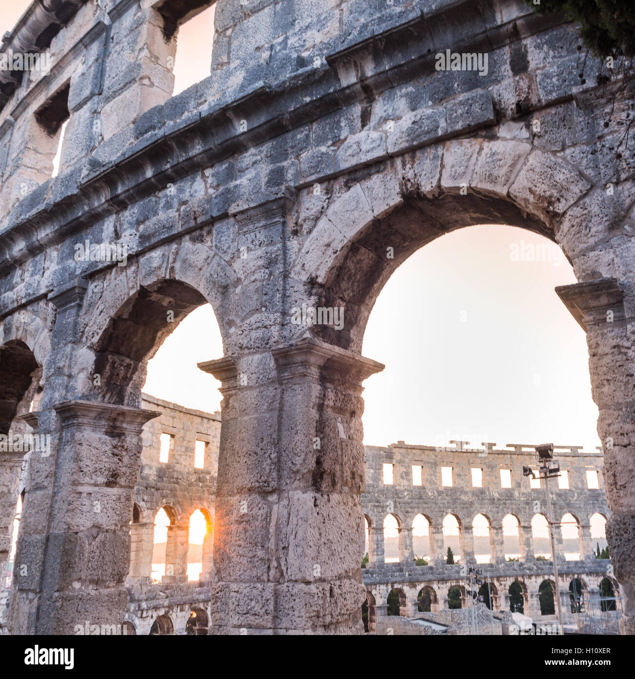 Ancient Roman Amphitheater Pula, Croatia Stock Photo - Alamy