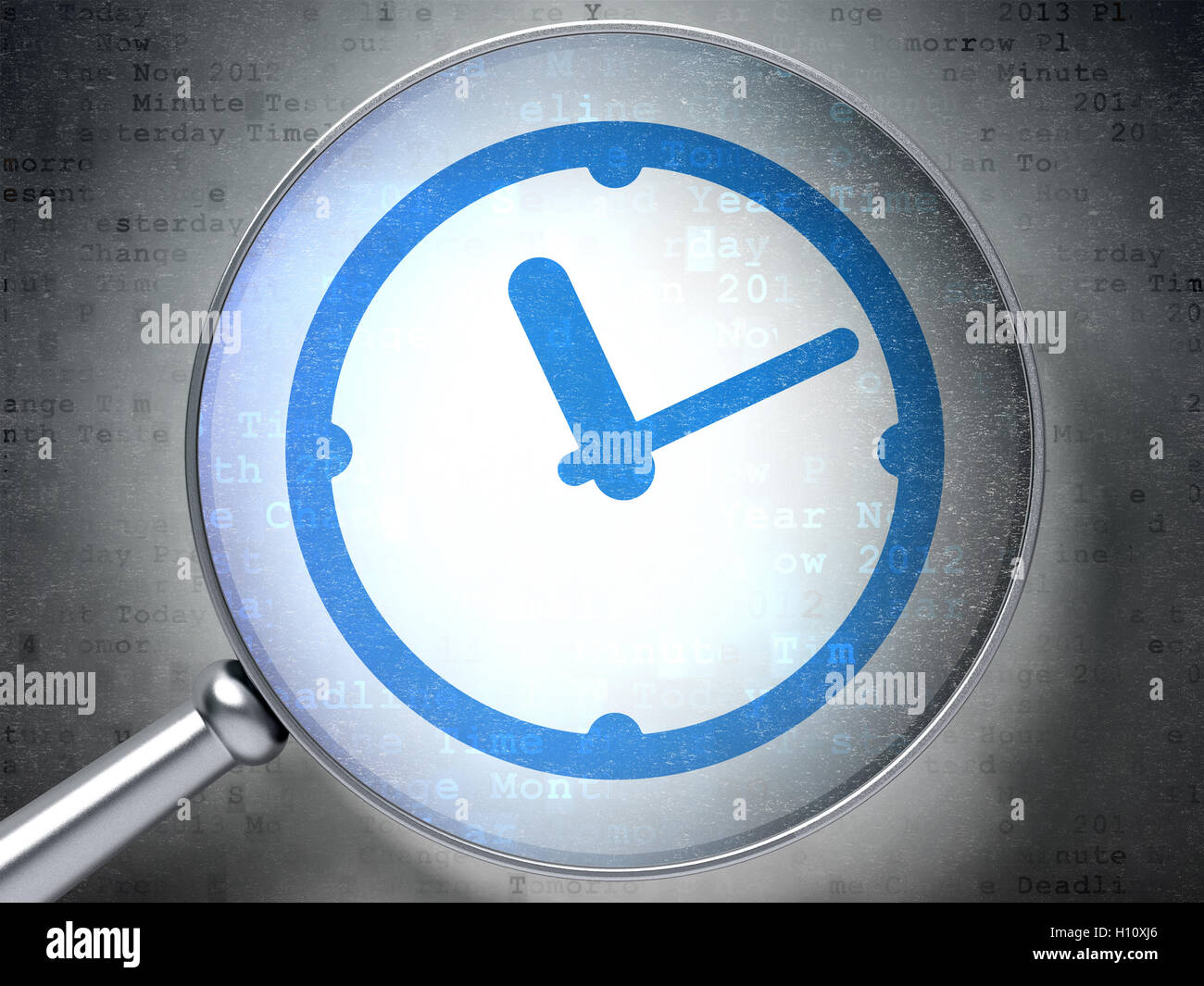 Time concept: Clock with optical glass on digital background Stock ...