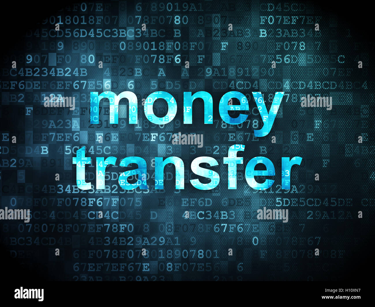 Finance concept: Money Transfer on digital background Stock Photo - Alamy