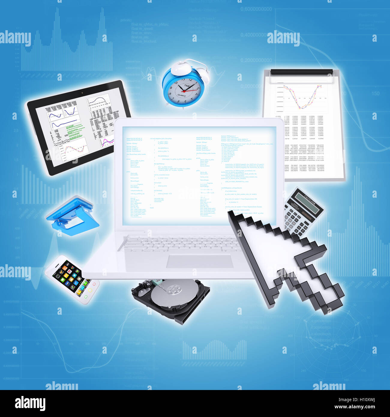 Illustration of communication technologies Stock Photo - Alamy