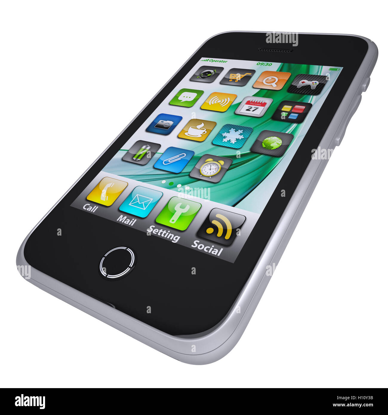 Metal smartphone. The phone screen desktop image Stock Photo - Alamy