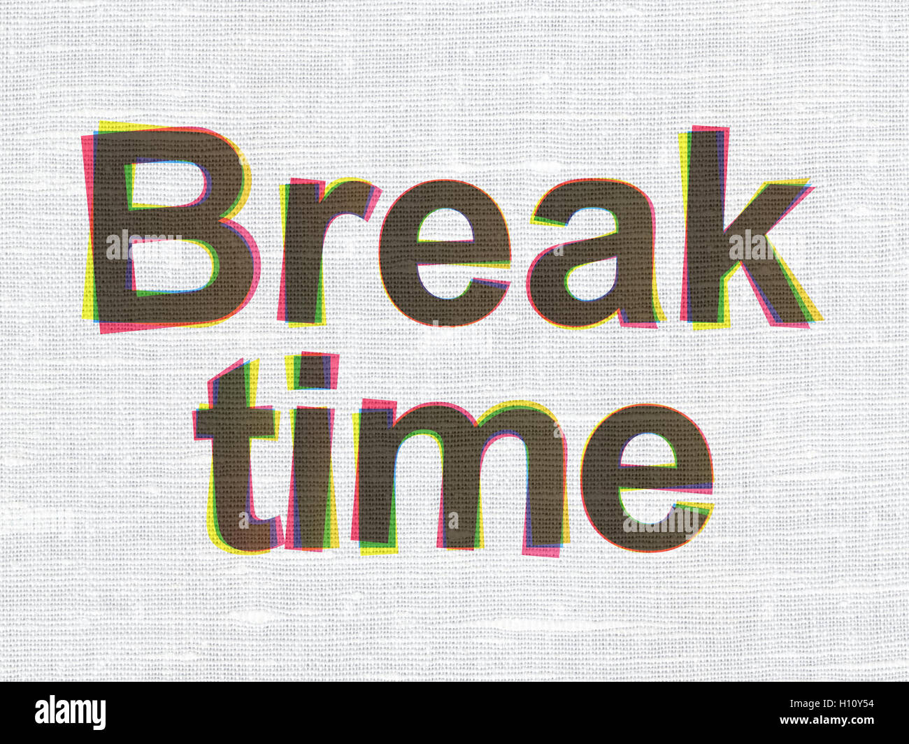 Time concept: Break Time on fabric texture background Stock Photo - Alamy