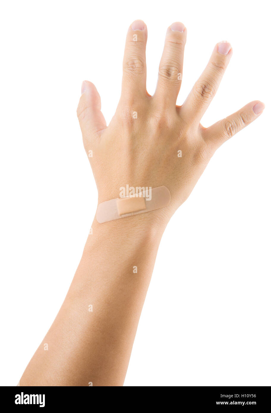 Plaster on hand Stock Photo - Alamy
