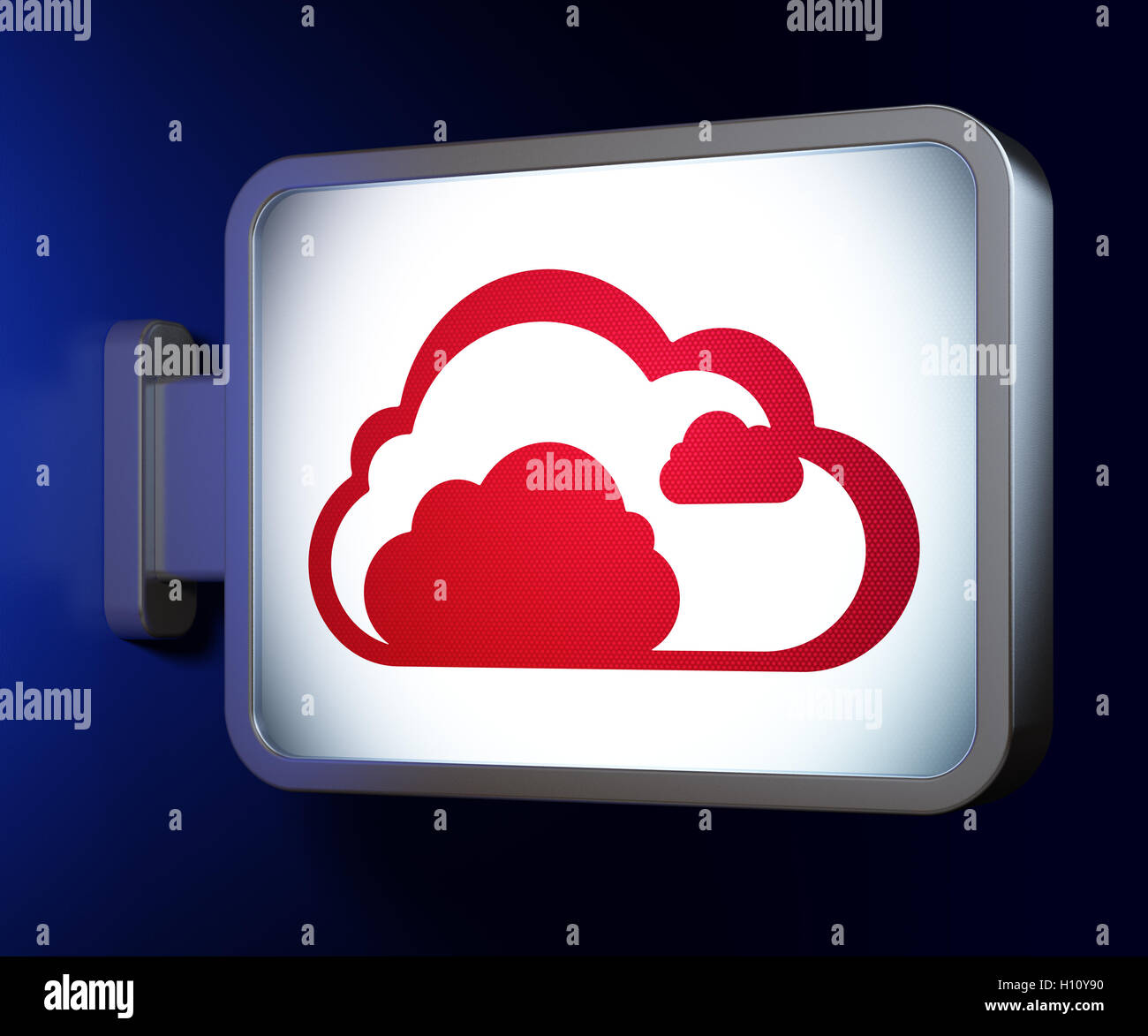 Cloud technology concept: Cloud on billboard background Stock Photo - Alamy