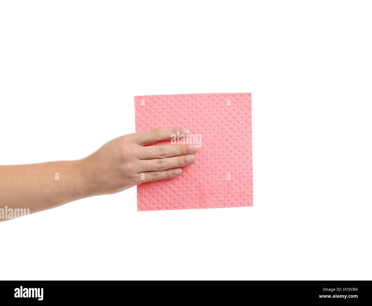 Hand holds pink cleaning sponge Stock Photo - Alamy