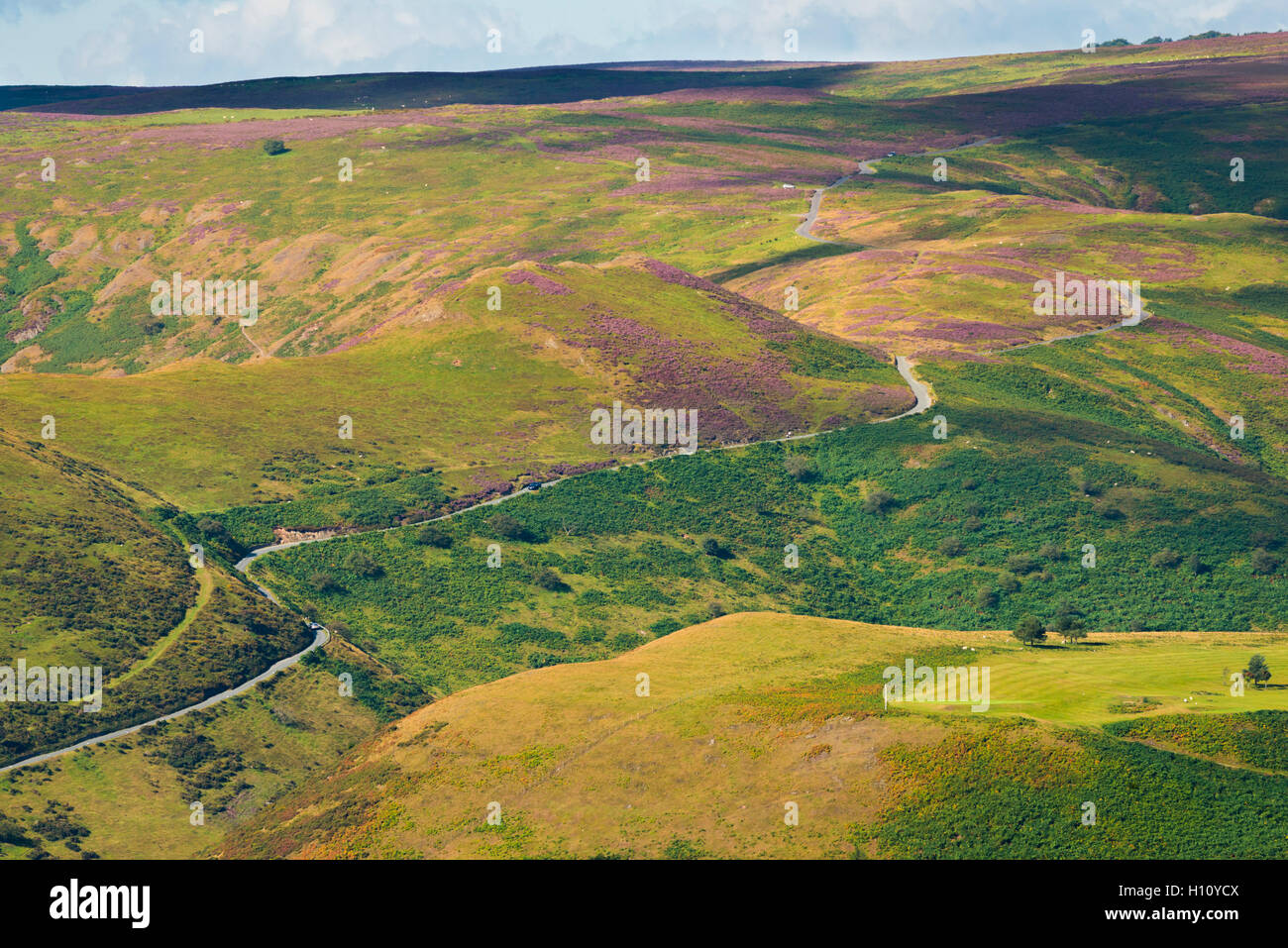 The Burway road on the Long Mynd, Church Stretton, Shropshire, England ...