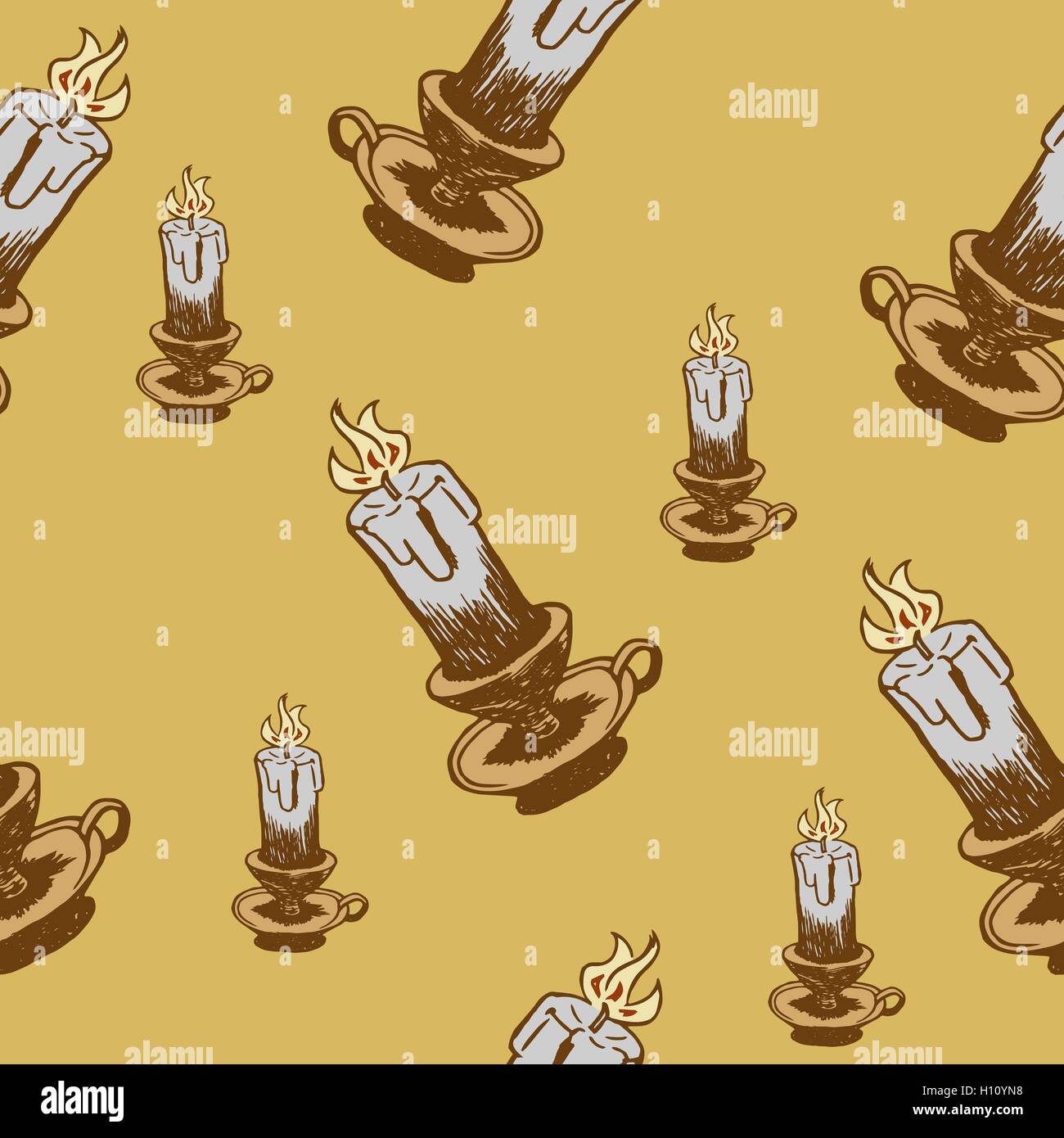 Candles seamless pattern in sketch style Stock Vector Image & Art - Alamy