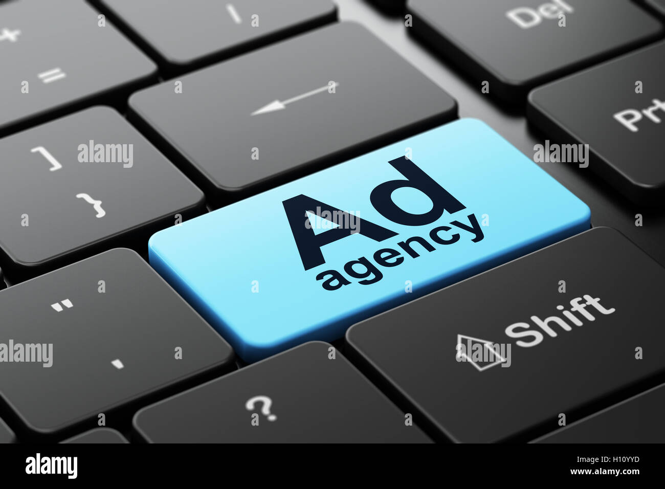 Advertising concept: Ad Agency on computer keyboard background Stock ...