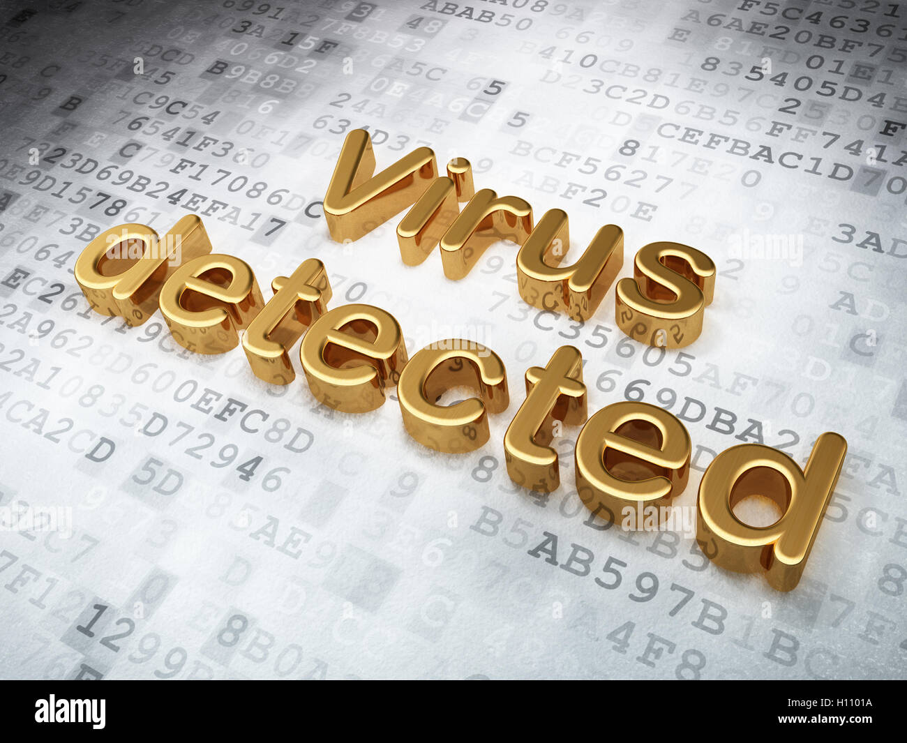 Privacy concept: Golden Virus Detected on digital background Stock ...