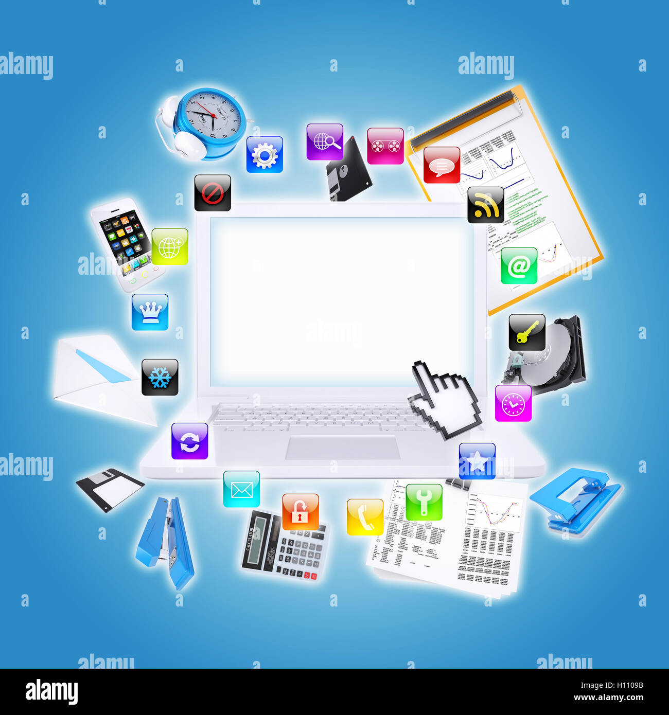 Illustration of communication technologies Stock Photo - Alamy