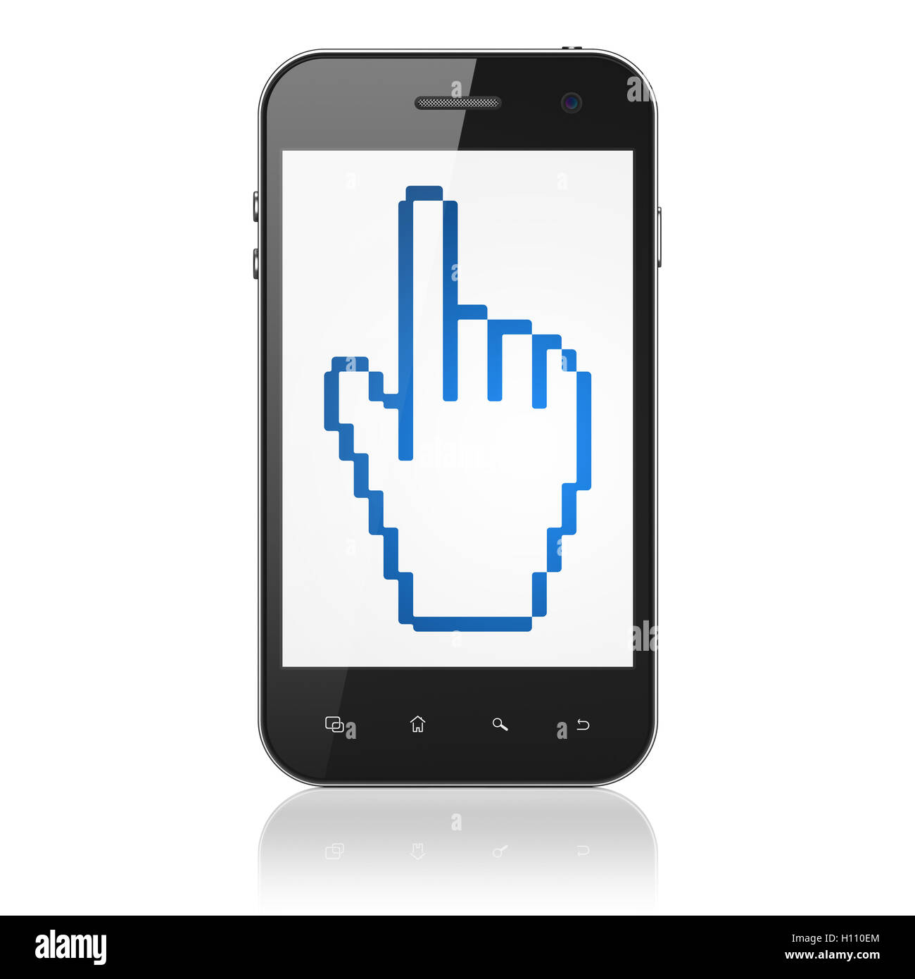 Marketing concept: Mouse Cursor on smartphone Stock Photo - Alamy
