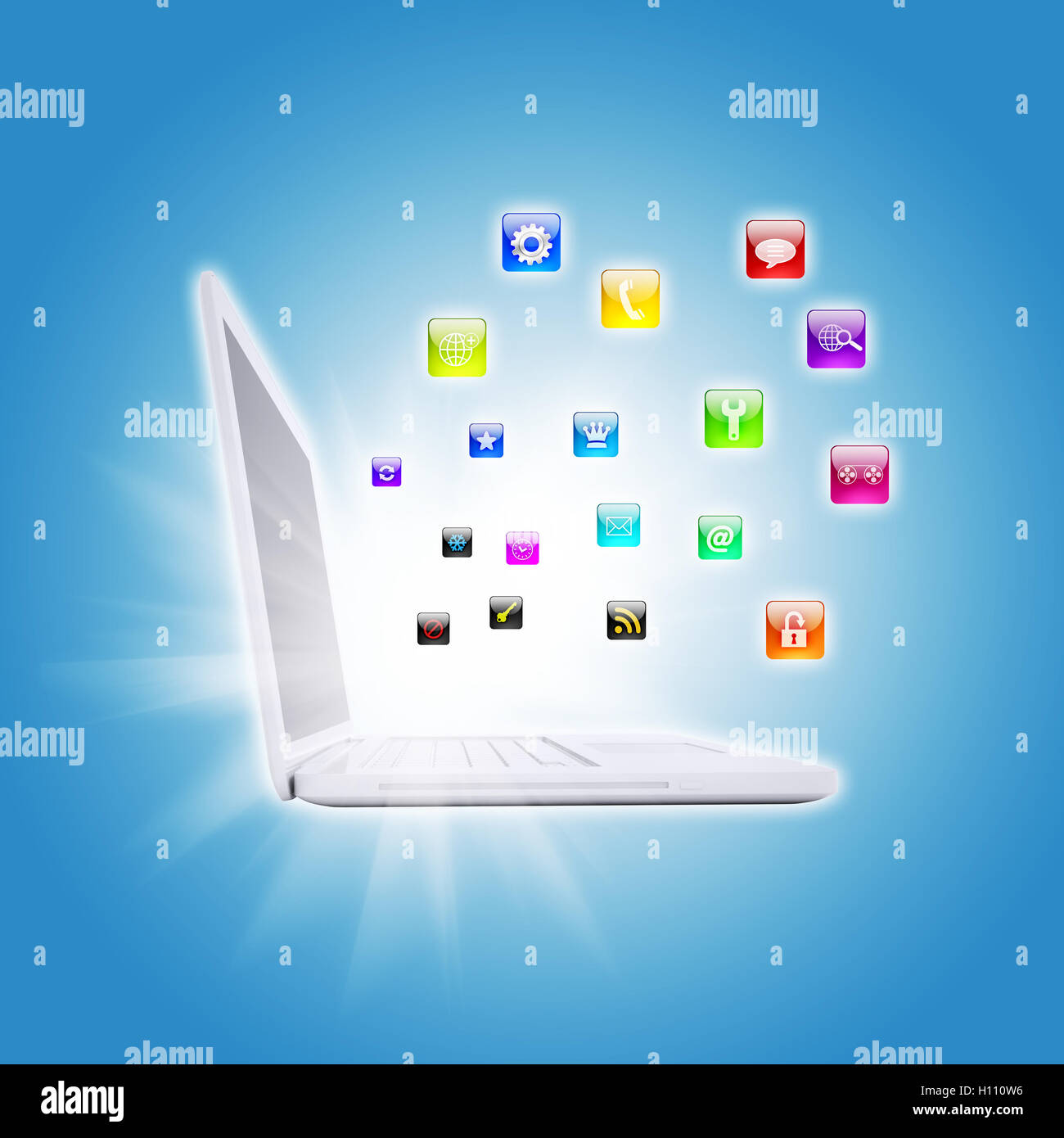 Illustration of communication technologies Stock Photo - Alamy