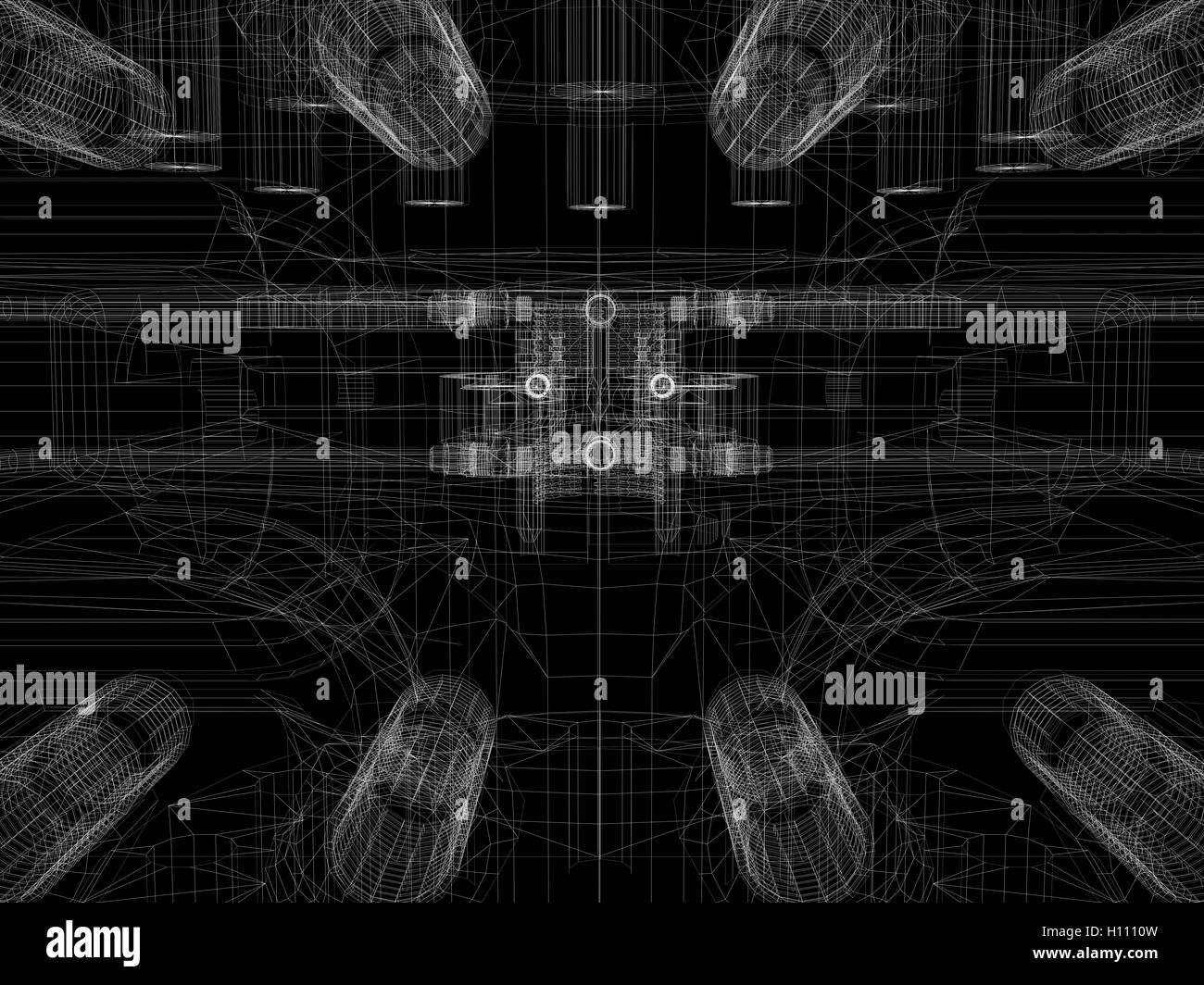 Industrial equipment. Wire-frame render Stock Photo - Alamy
