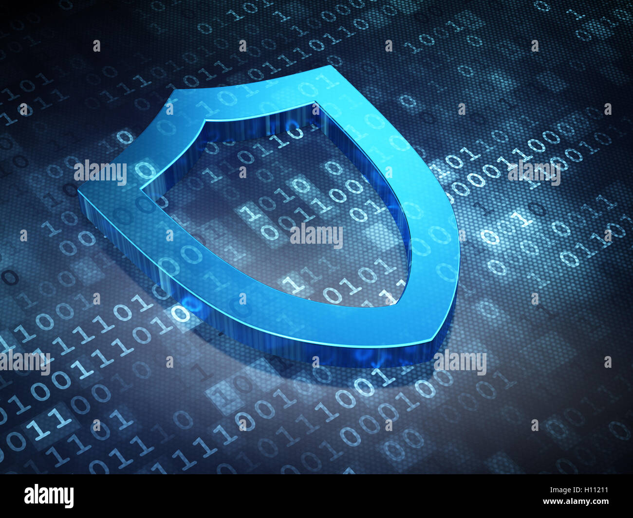 Privacy concept: Blue Contoured Shield on digital background Stock ...
