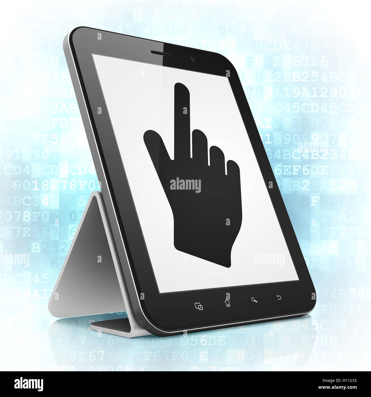 Tablet 3d cursor hand click hi-res stock photography and images - Alamy