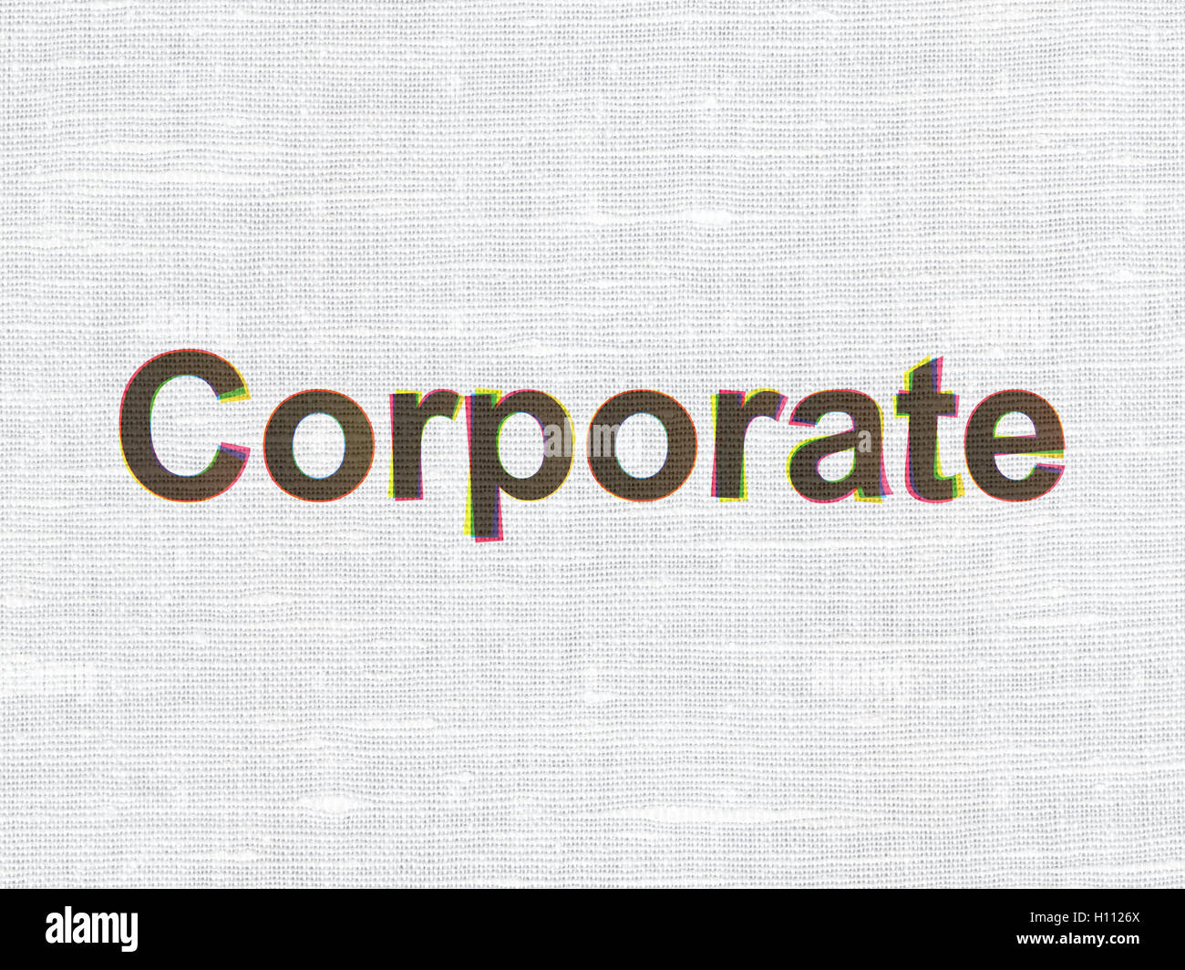 Business concept: Corporate on fabric texture background Stock Photo ...
