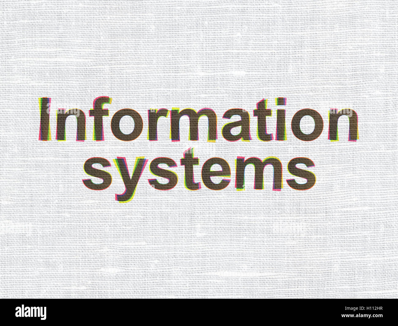 Information concept: Information Systems on fabric texture background ...