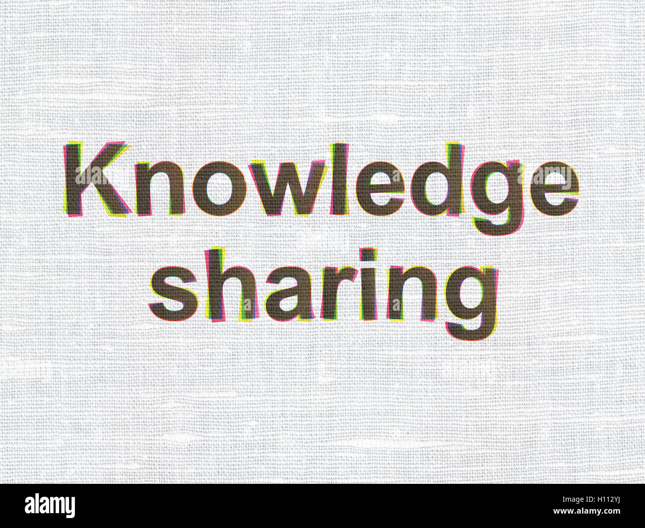Education concept: Knowledge Sharing on fabric texture background Stock ...