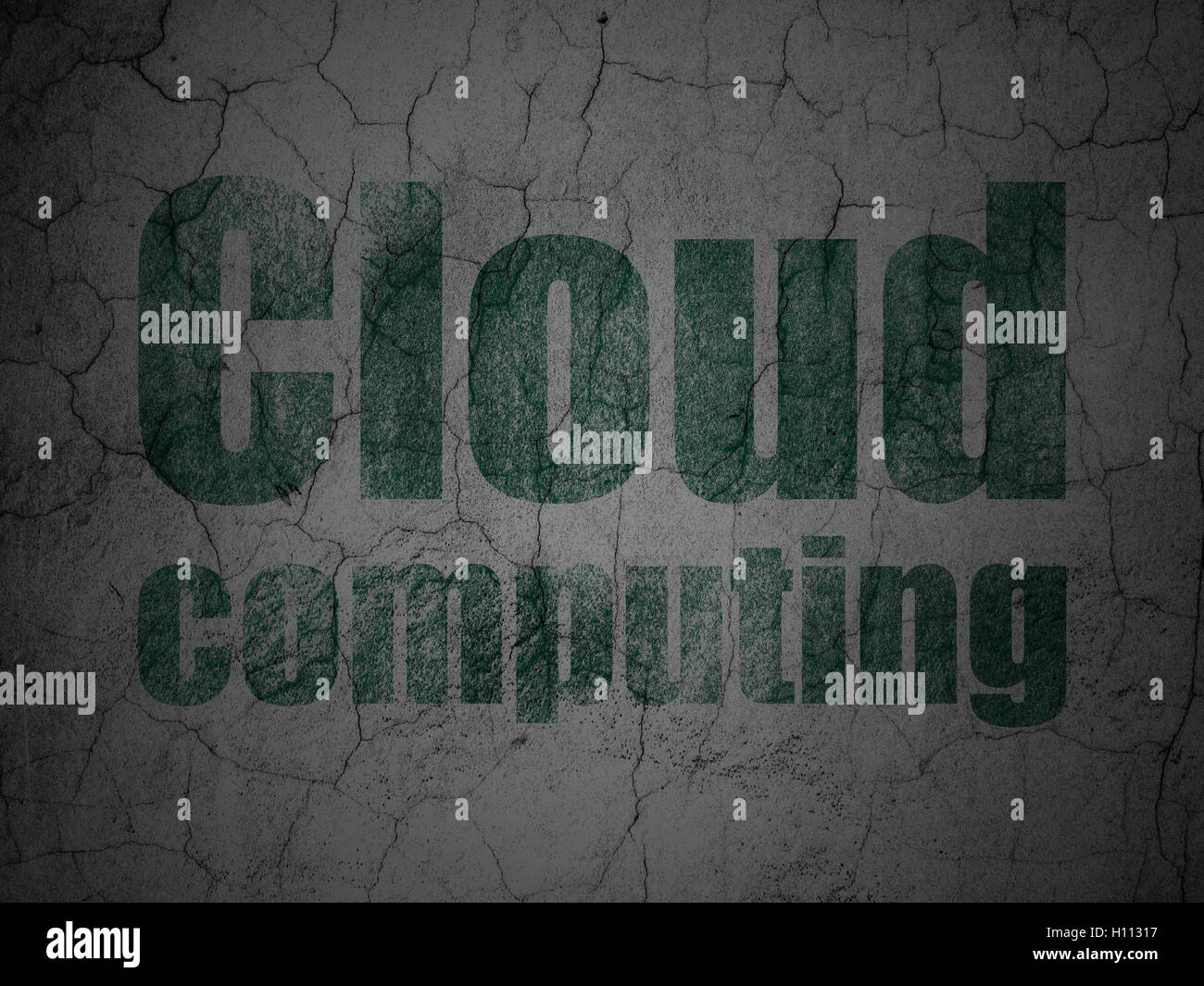 Cloud networking concept: Cloud Computing on grunge wall background ...