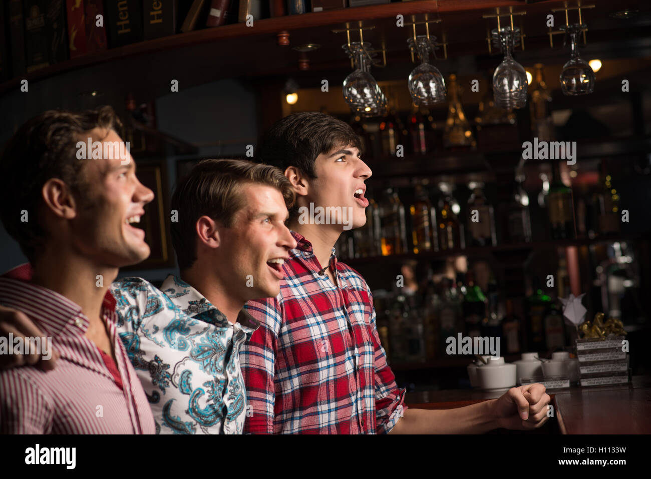 Sport fans cheering bar hi-res stock photography and images - Alamy