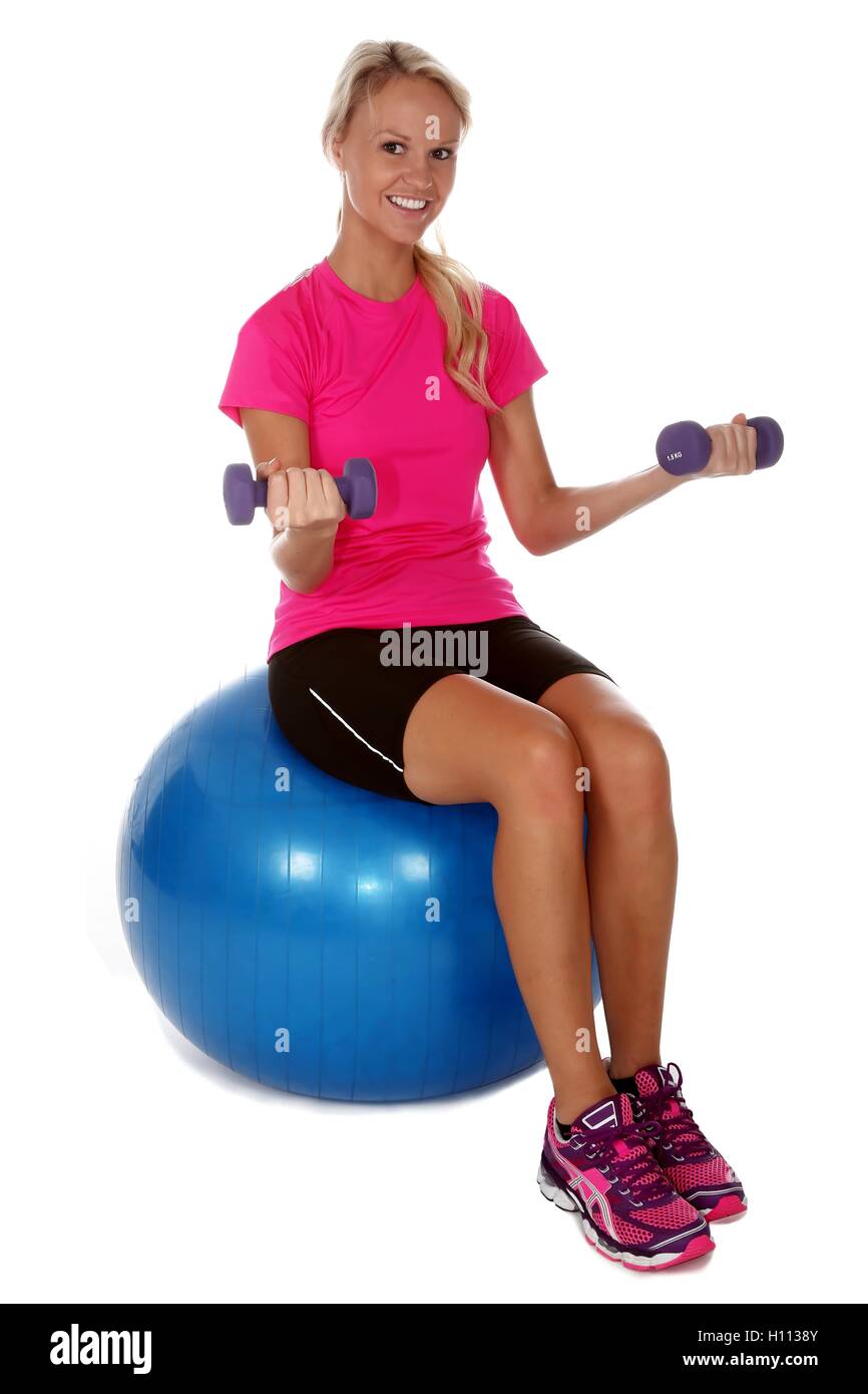 Gym Exercise Pretty Girl Stock Photo - Alamy