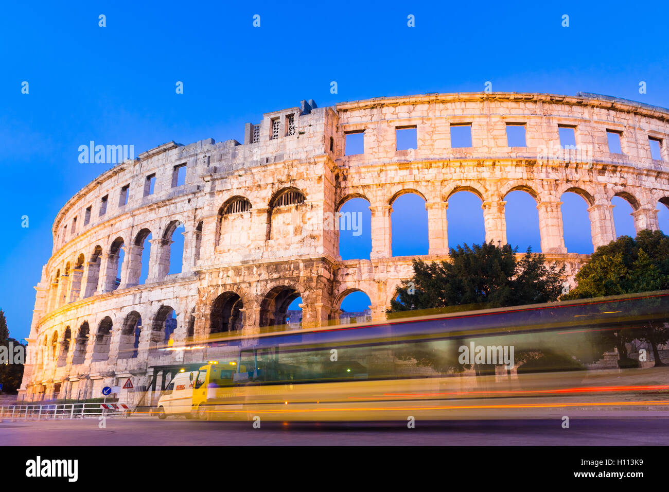 Ancient Roman Amphitheater Pula, Croatia Stock Photo - Alamy