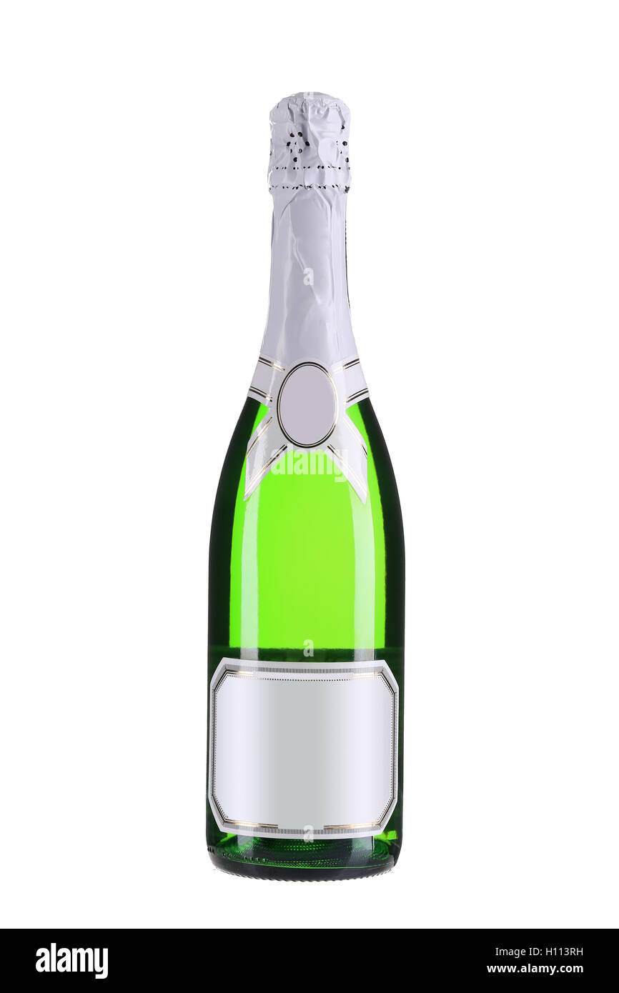 Green bottle of champagne Stock Photo - Alamy