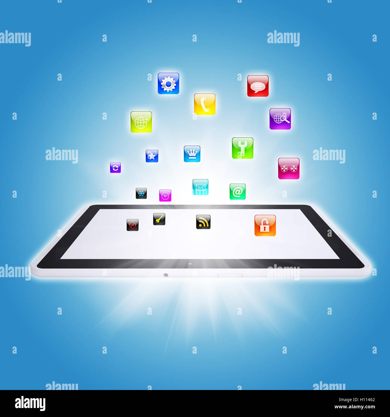 Illustration of communication technologies Stock Photo - Alamy