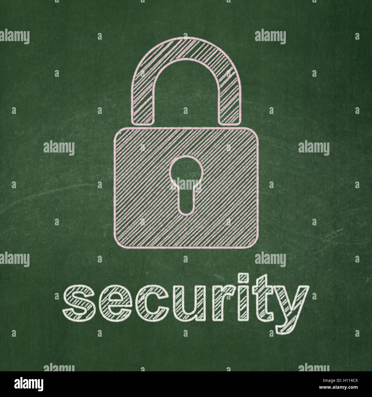 Privacy concept: Closed Padlock and Security on chalkboard background Stock Photo - Alamy