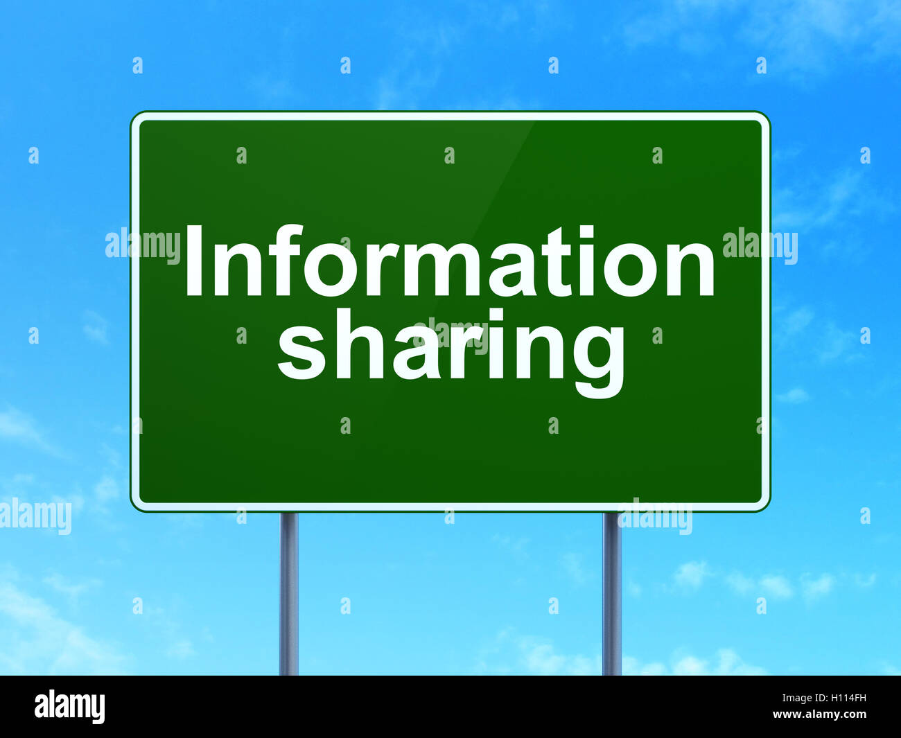 Data concept: Information Sharing on road sign background Stock Photo ...
