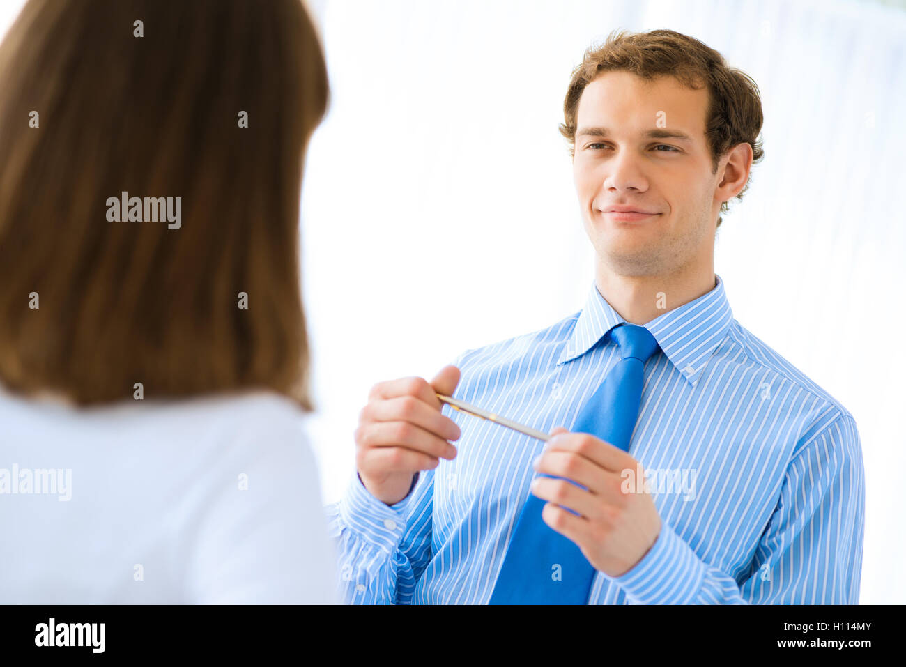 Young businessman doing interviews Stock Photo - Alamy