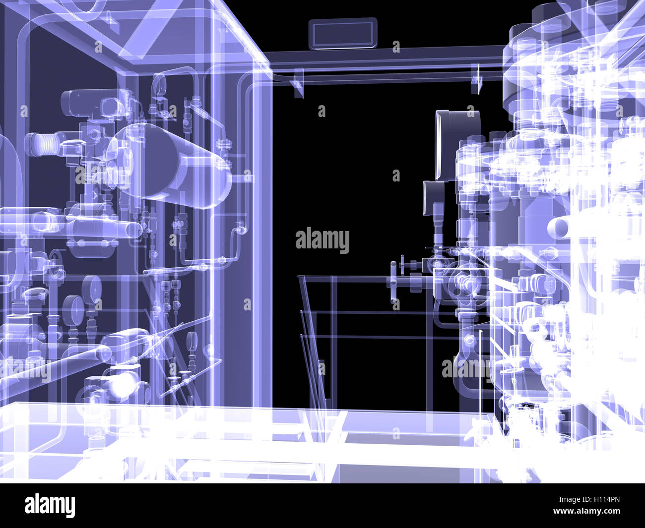 Industrial equipment. X-Ray render Stock Photo - Alamy