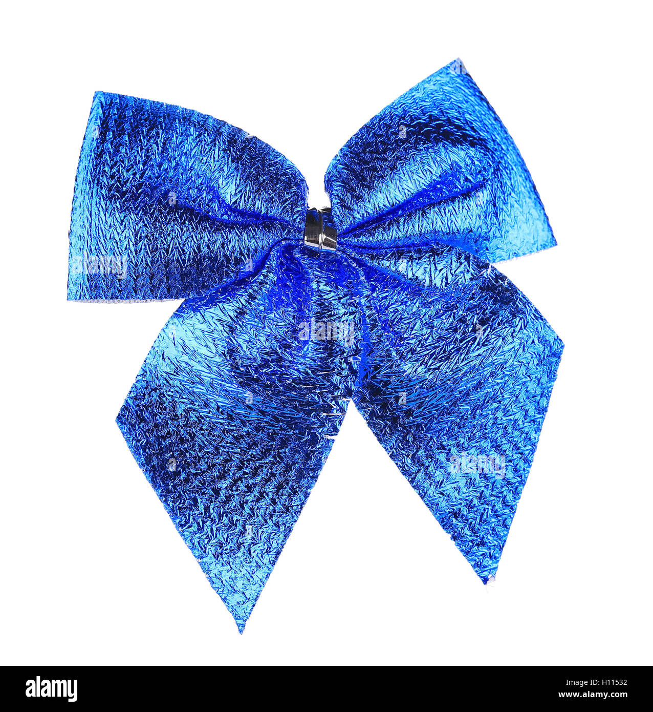 Blue bow made of ribbon Stock Photo - Alamy