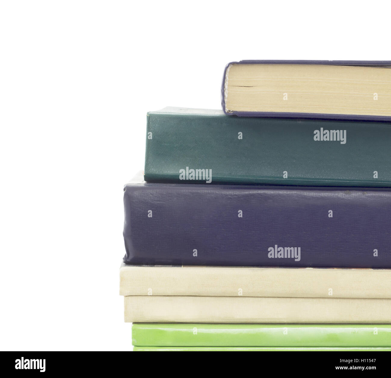 Stack of different old books with no labels Stock Photo - Alamy