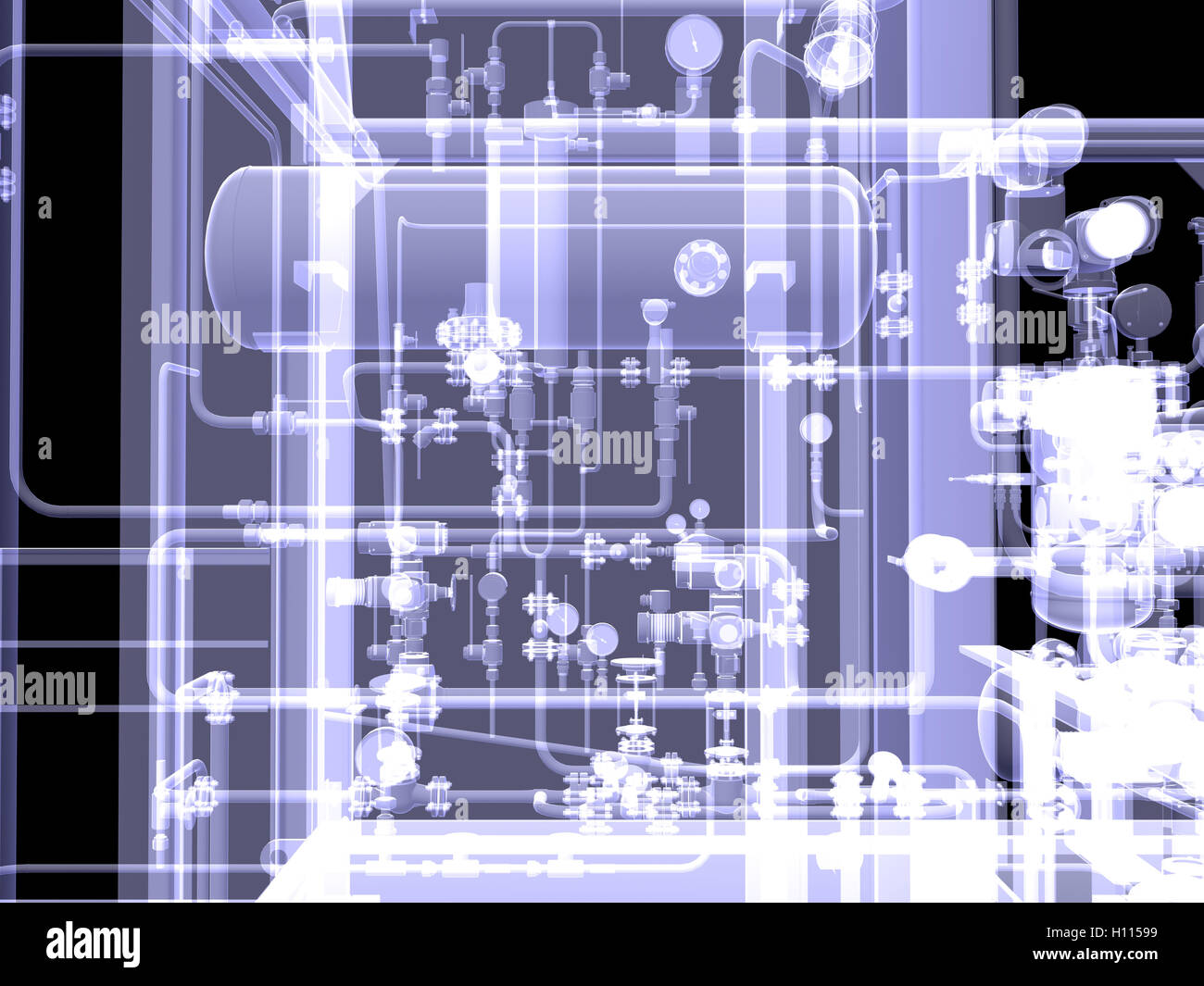 Industrial equipment. X-Ray render Stock Photo - Alamy