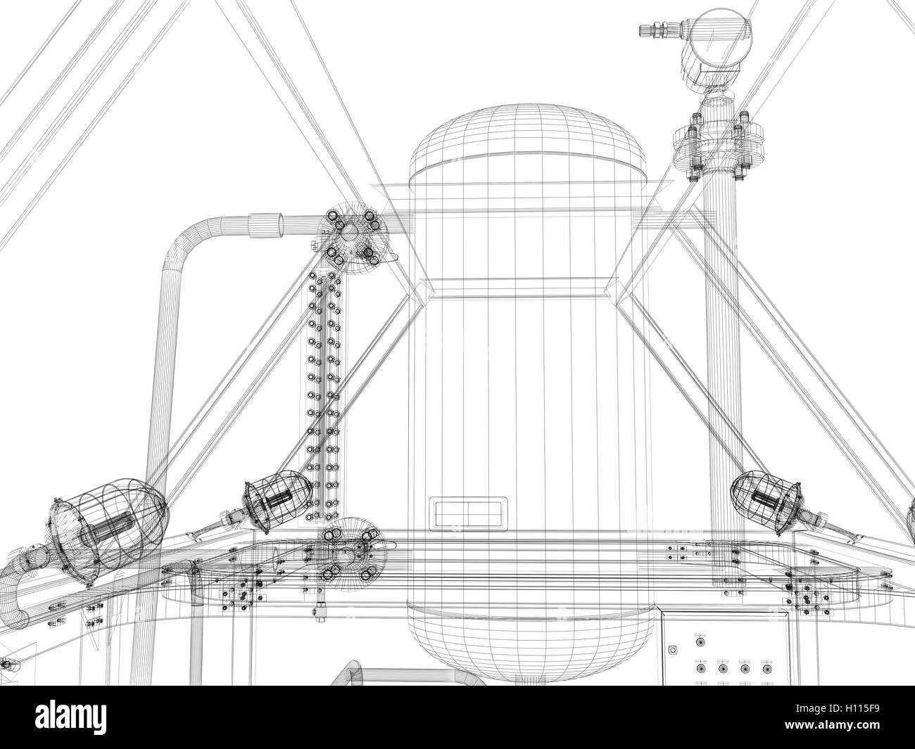 Industrial equipment. Wire-frame render Stock Photo - Alamy