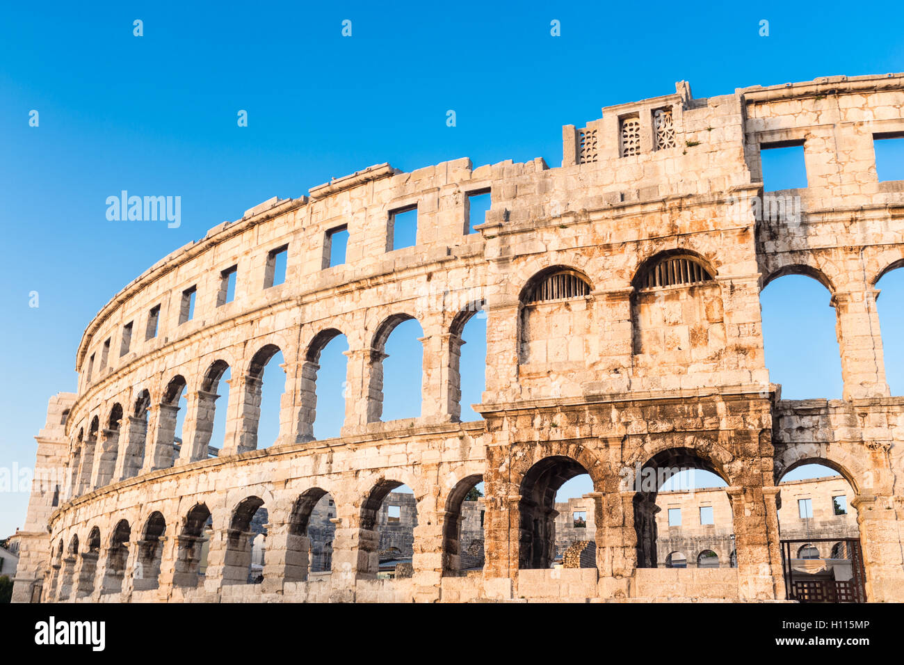 Ancient Roman Amphitheater Pula, Croatia Stock Photo - Alamy