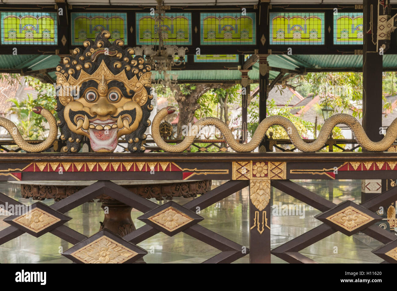 Indonesia, Java, Yogyakarta, Kraton palace complex, interior pavillion ...
