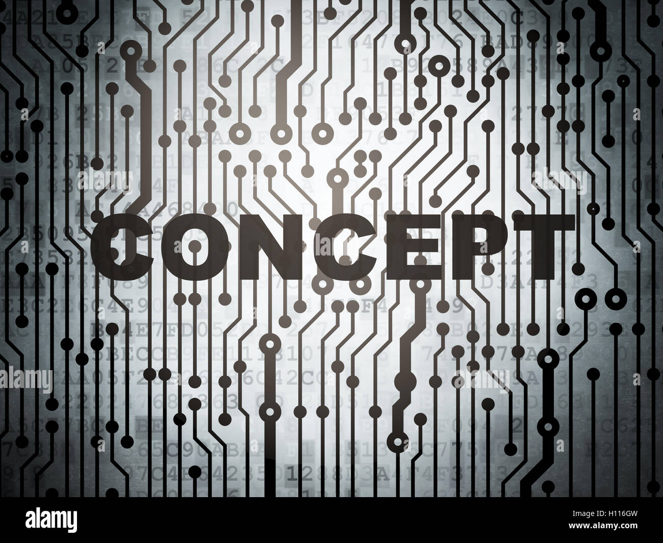 Advertising concept: circuit board with Concept Stock Photo - Alamy