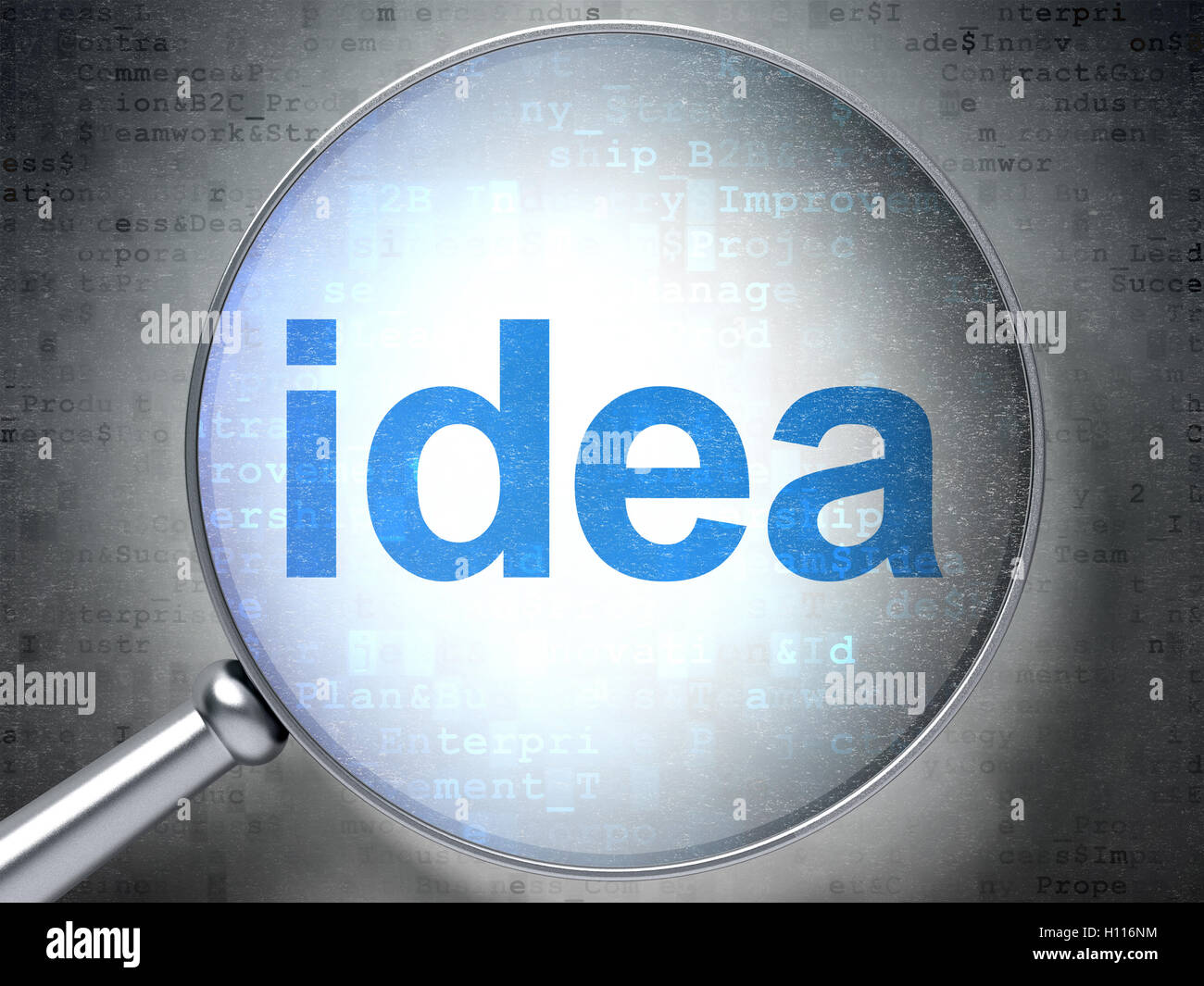 Advertising concept: Idea with optical glass Stock Photo - Alamy