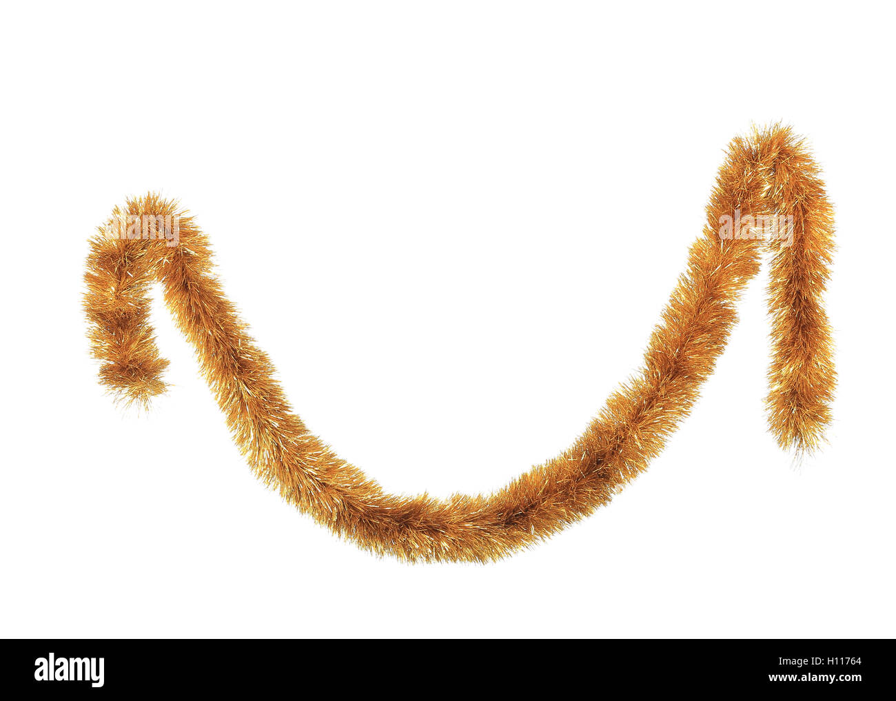 Close up of christmas golden tinsel Stock Photo - Alamy