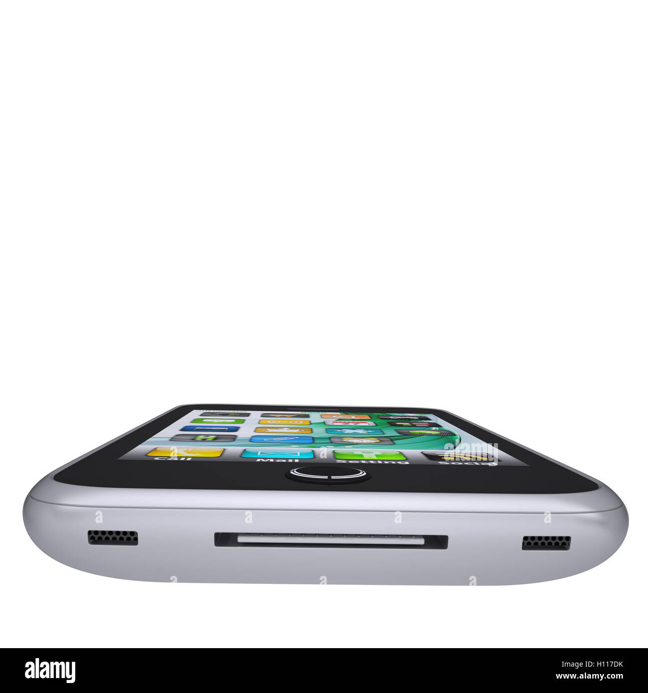 Metal smartphone. The phone screen desktop image Stock Photo - Alamy