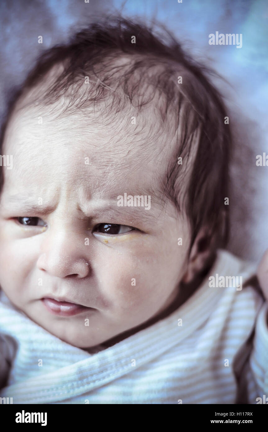 Life, new born baby curled up sleeping on a blanket, multiple ex Stock ...