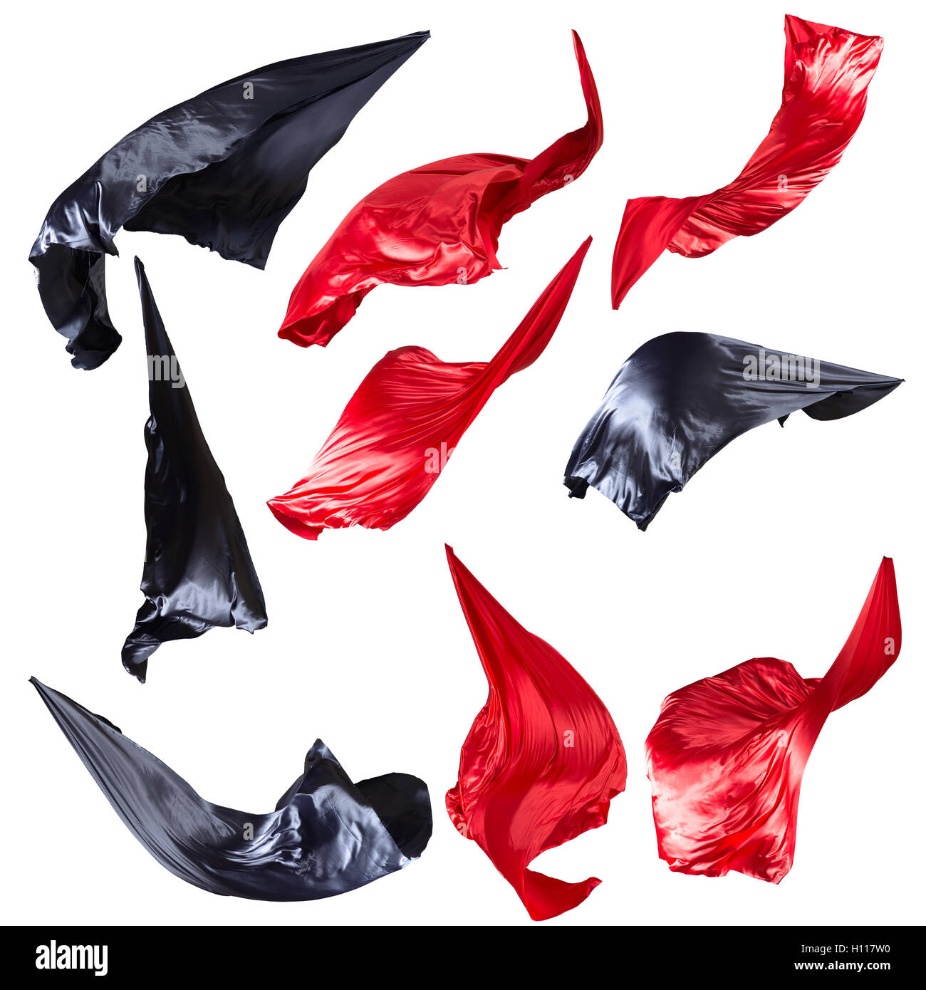 collection curly pieces of cloth Stock Photo - Alamy