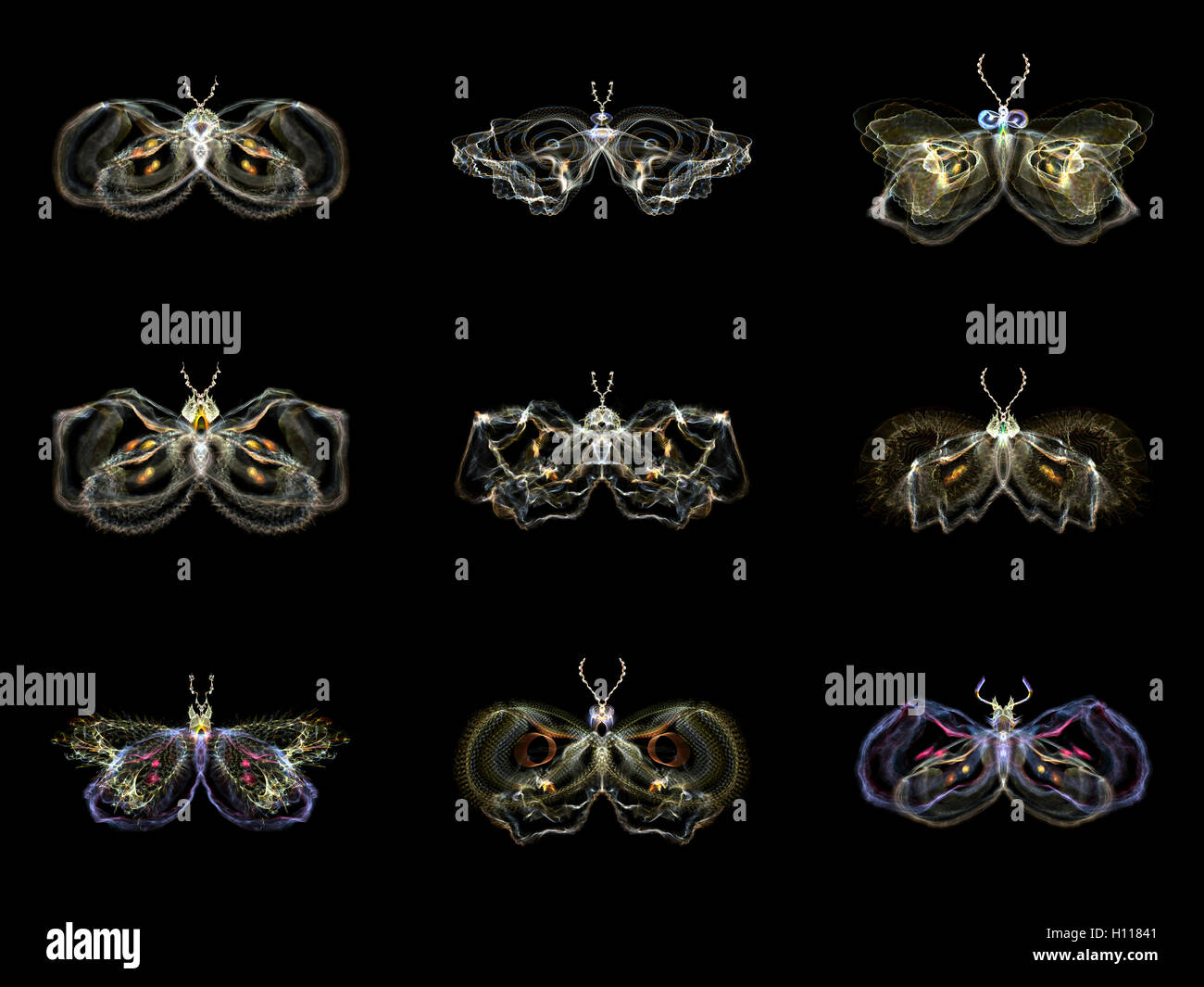 Visualization of Fractal Butterflies Stock Photo - Alamy