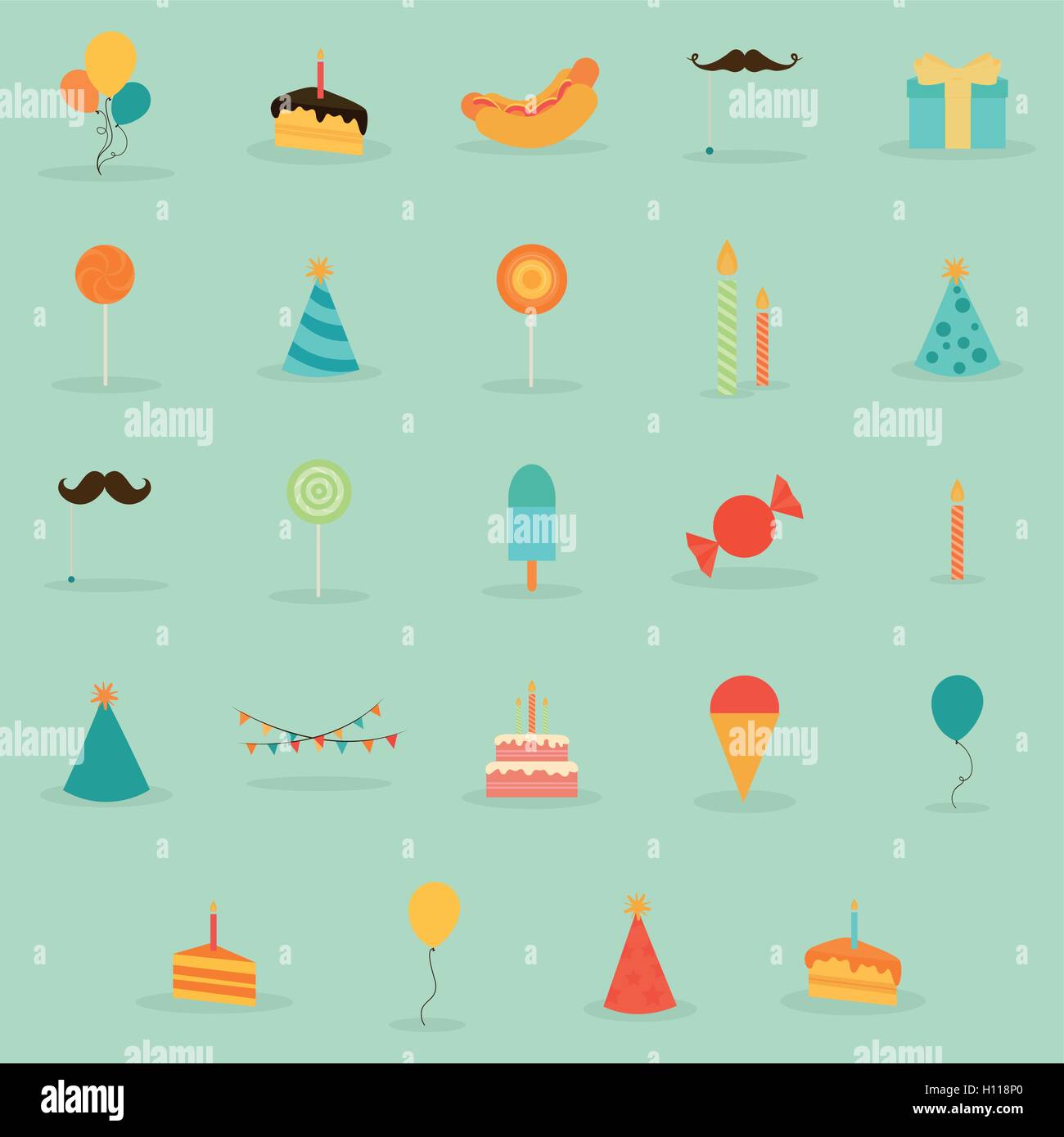 Birthday party icons Stock Vector Images - Alamy
